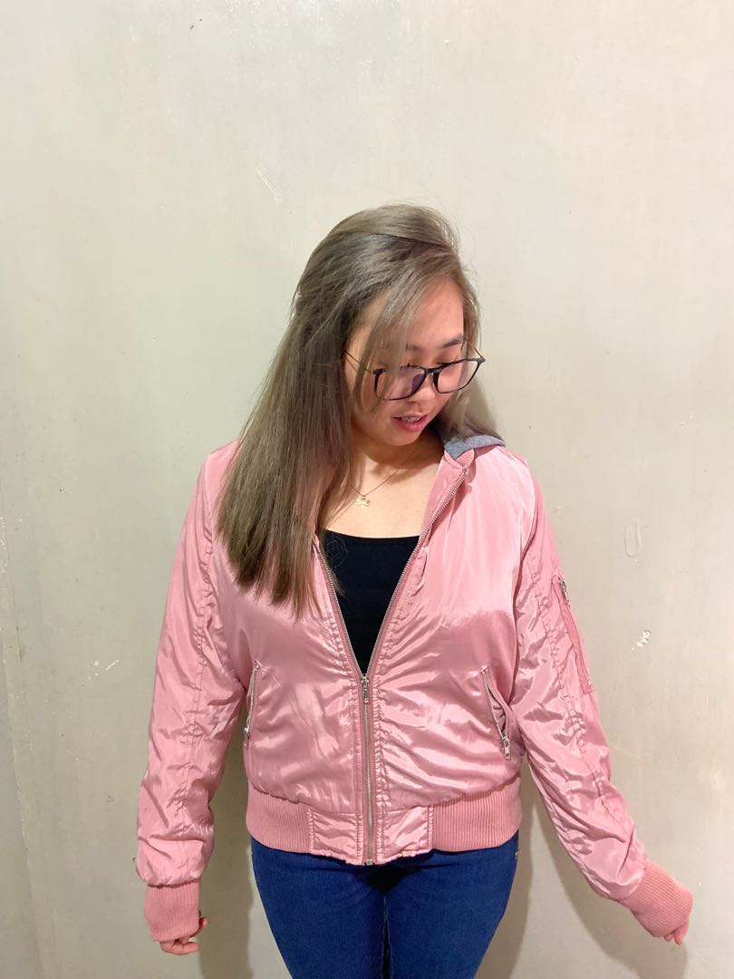 Rose Gold Jacket with Hoddie, Women's Fashion, Coats, Jackets and ...