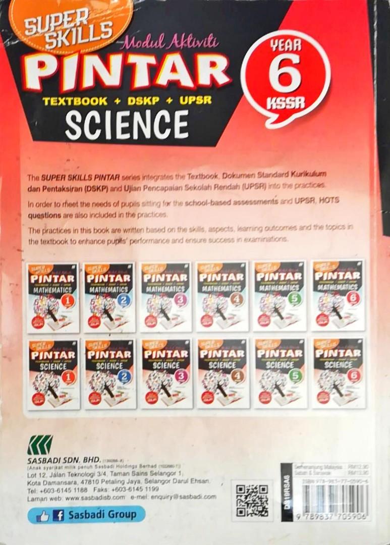 Science pintar year 6 KSSR textbook + DSKP + UPSR book, Hobbies & Toys ...