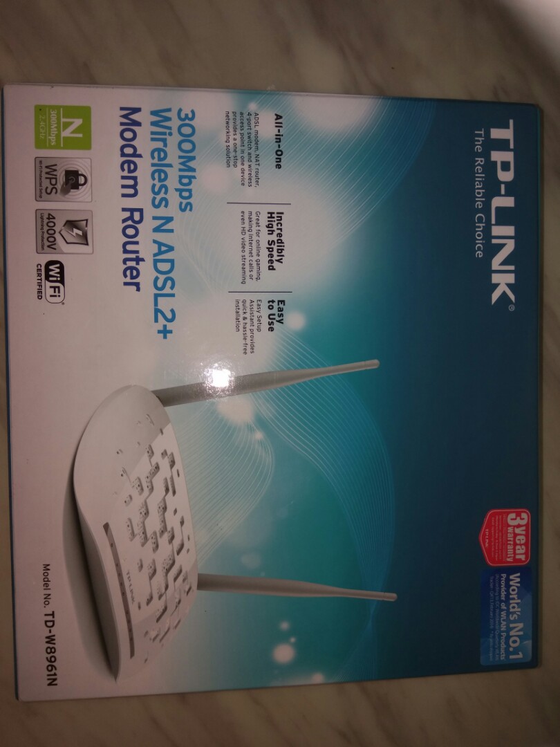 TP-LINK 300Mbps Wireless N ADSL2 Modem Router, Computers & Tech, Parts ...