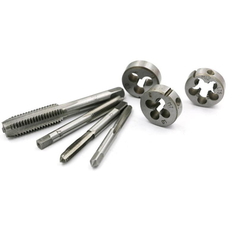 12 Pcs Metric Hand Tap Die Set M3-M12 Screw Thread Plugs Straight Taper ...