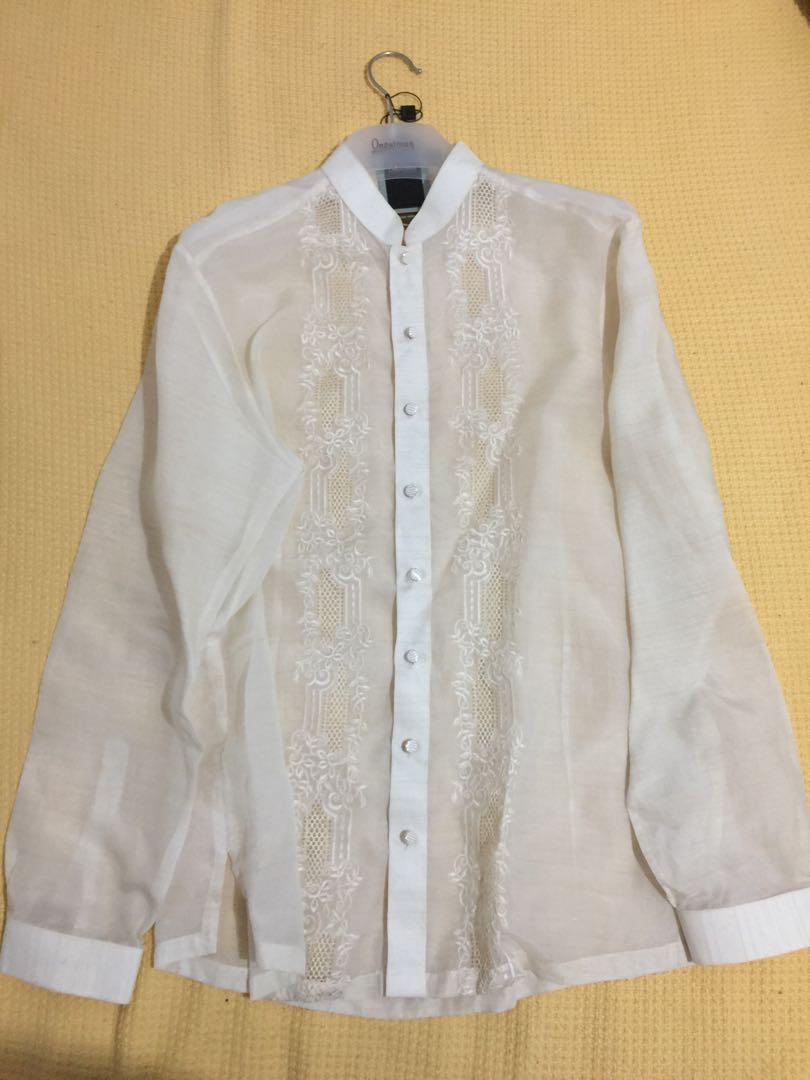 Barong Tagalog (Chinese Collar/Jusi Fabric), Men's Fashion, Tops & Sets ...