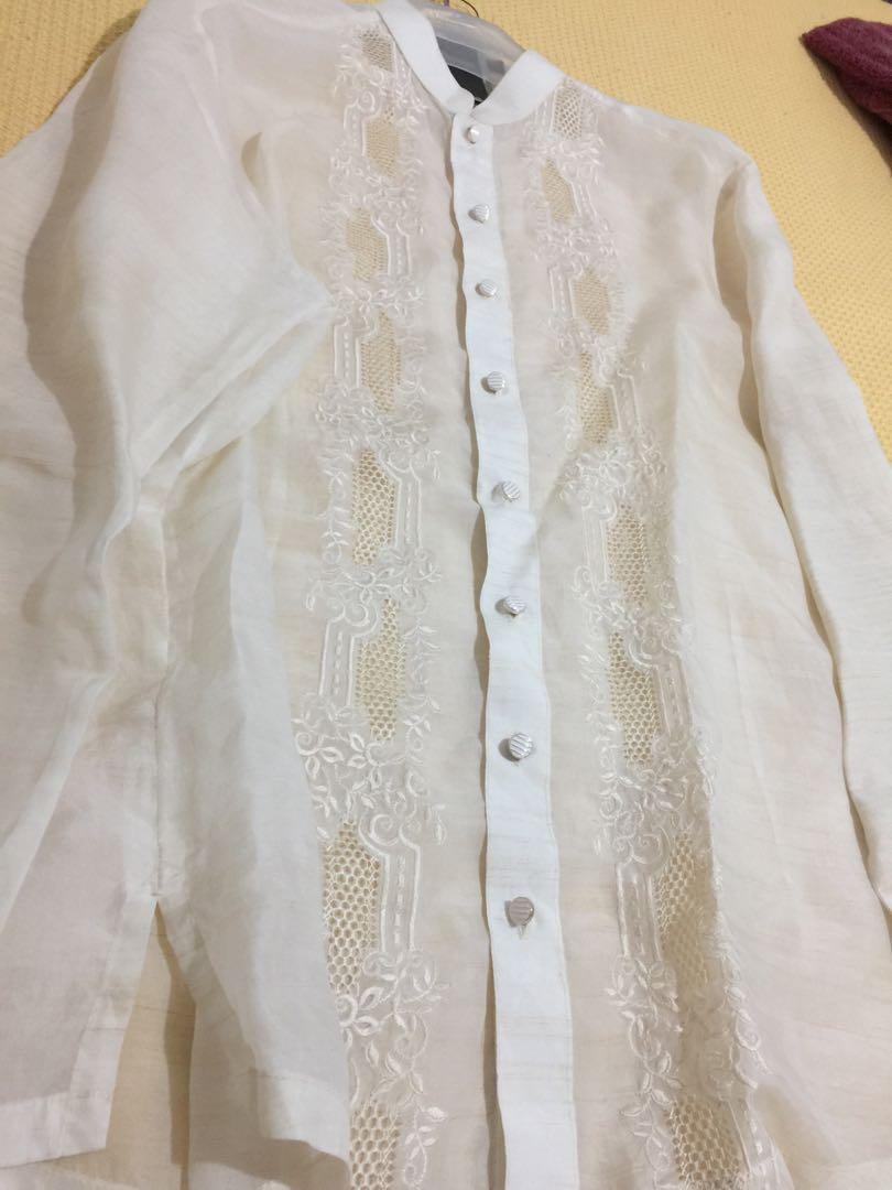 Barong Tagalog (Chinese Collar/Jusi Fabric), Men's Fashion, Tops & Sets ...