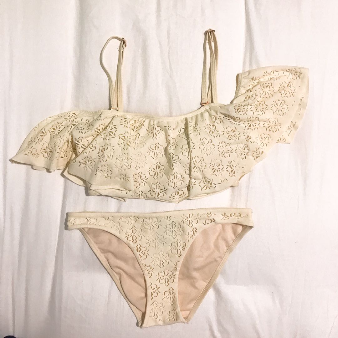 Cream Multi-way Bikini Set, Women's Fashion, Swimwear, Bikinis ...