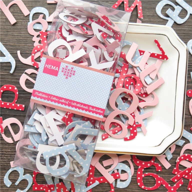 HEMA 3 Color diary DIY Cardboard Solid color opaque Paper Stickers 英文字母 ...