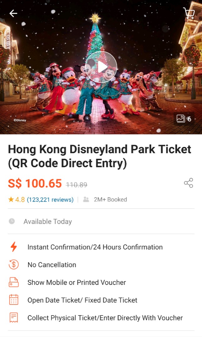 HK Disneyland ticket with QR code, Tickets & Vouchers, Local ...