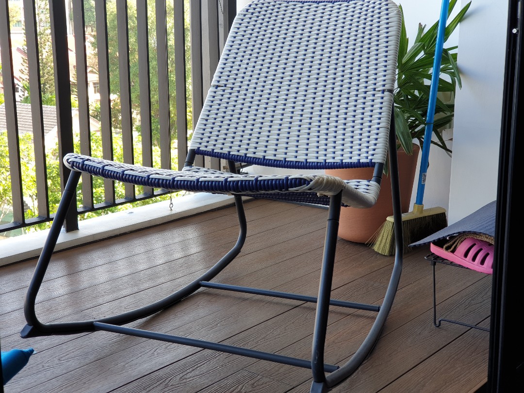 Ikea overallt outdoor rocking chair, Furniture & Home Living, Furniture ...