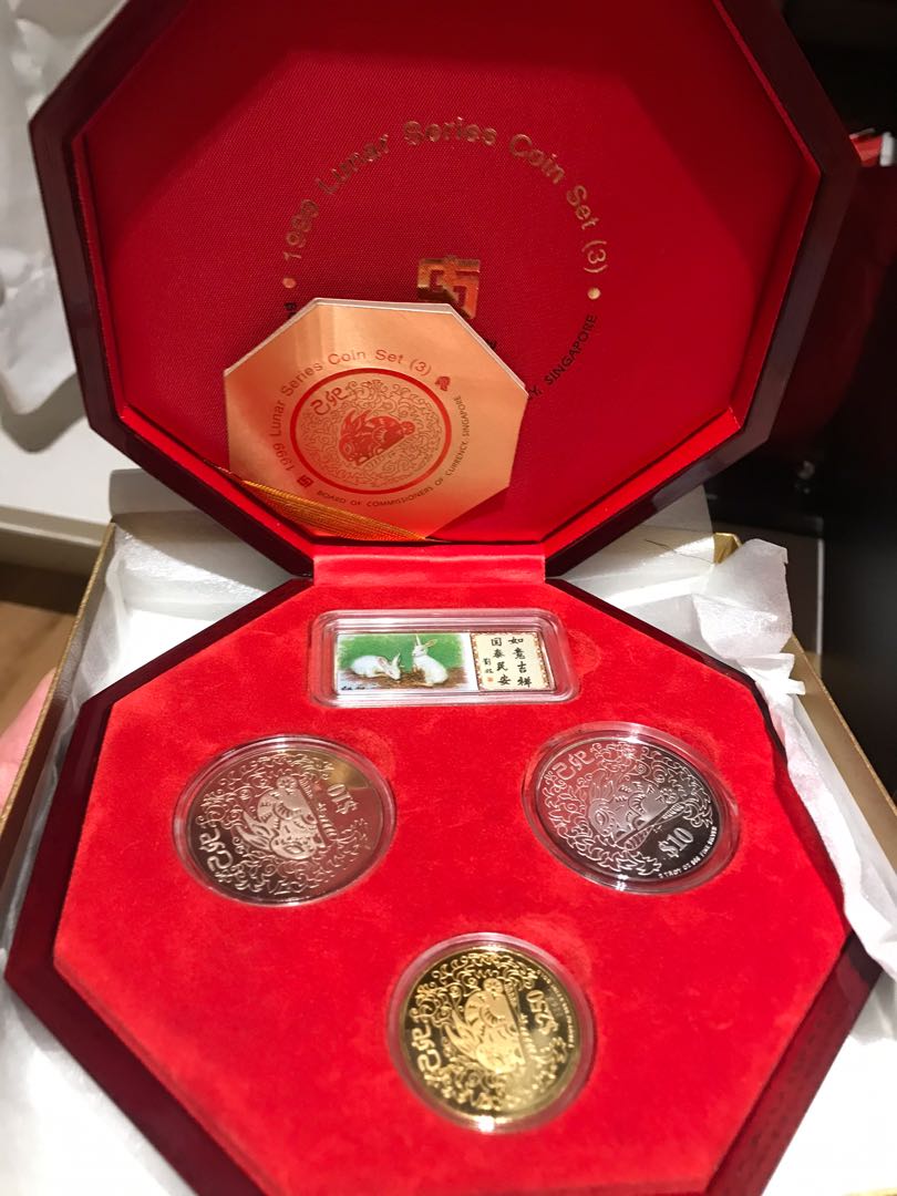 Limited Edition 1999 Lunar Series Coin Set - Rabbit, Hobbies & Toys ...