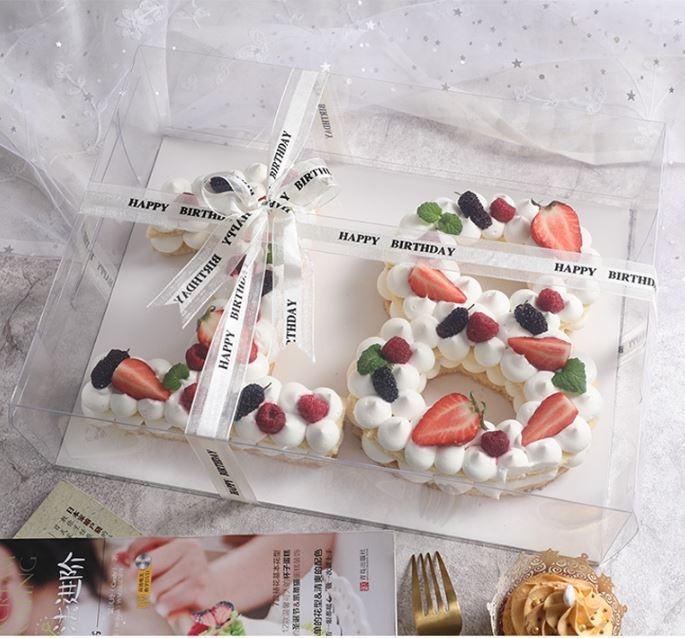 Long rectangle gift packaging cake box - number cake box transparent ...