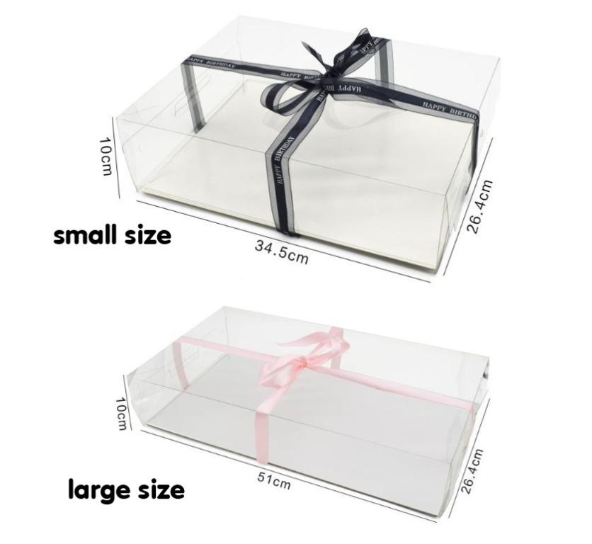 Long rectangle gift packaging cake box - number cake box transparent ...