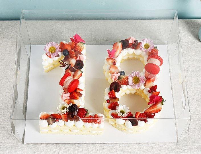 Long rectangle gift packaging cake box - number cake box transparent ...