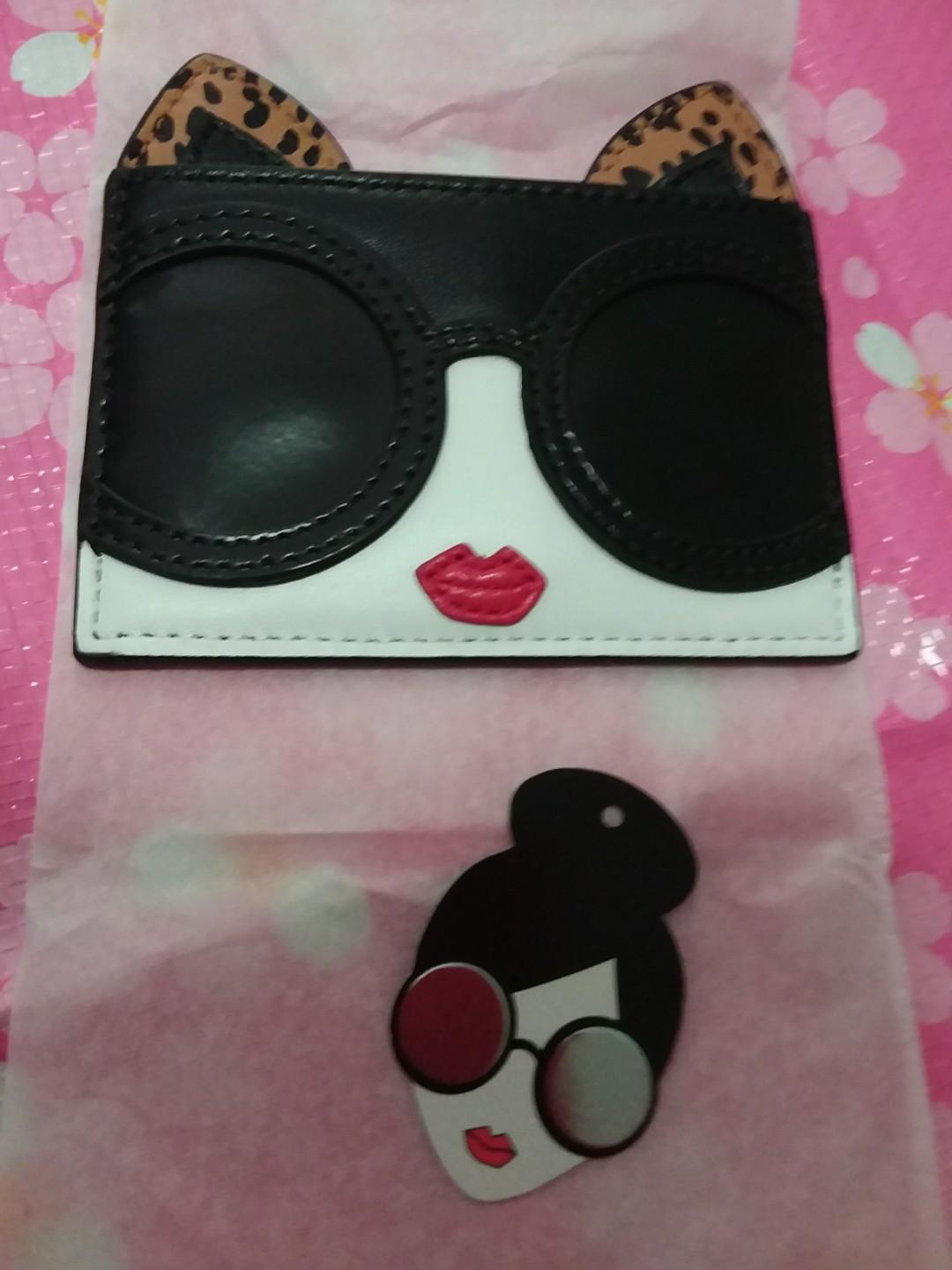 MEOW MEOW ALICE + OLIVIA Cute Kitty Iconic Face Card Case, Women's ...