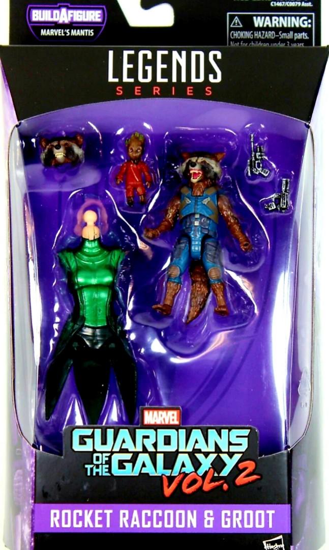 MISB Marvel Legends Rocket Raccoon & Groot With Mantis Baf Guardians Of ...