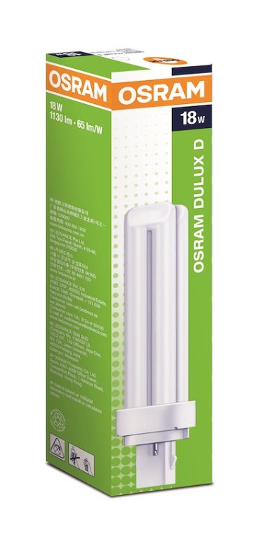 OSRAM DULUX D 18W/840 Cool White G24D PLC Fluorescent Tube, Furniture & Home Living, Lighting ...