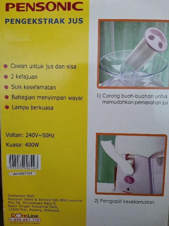 Pensonic Juice Extractor, TV & Home Appliances, Kitchen Appliances ...
