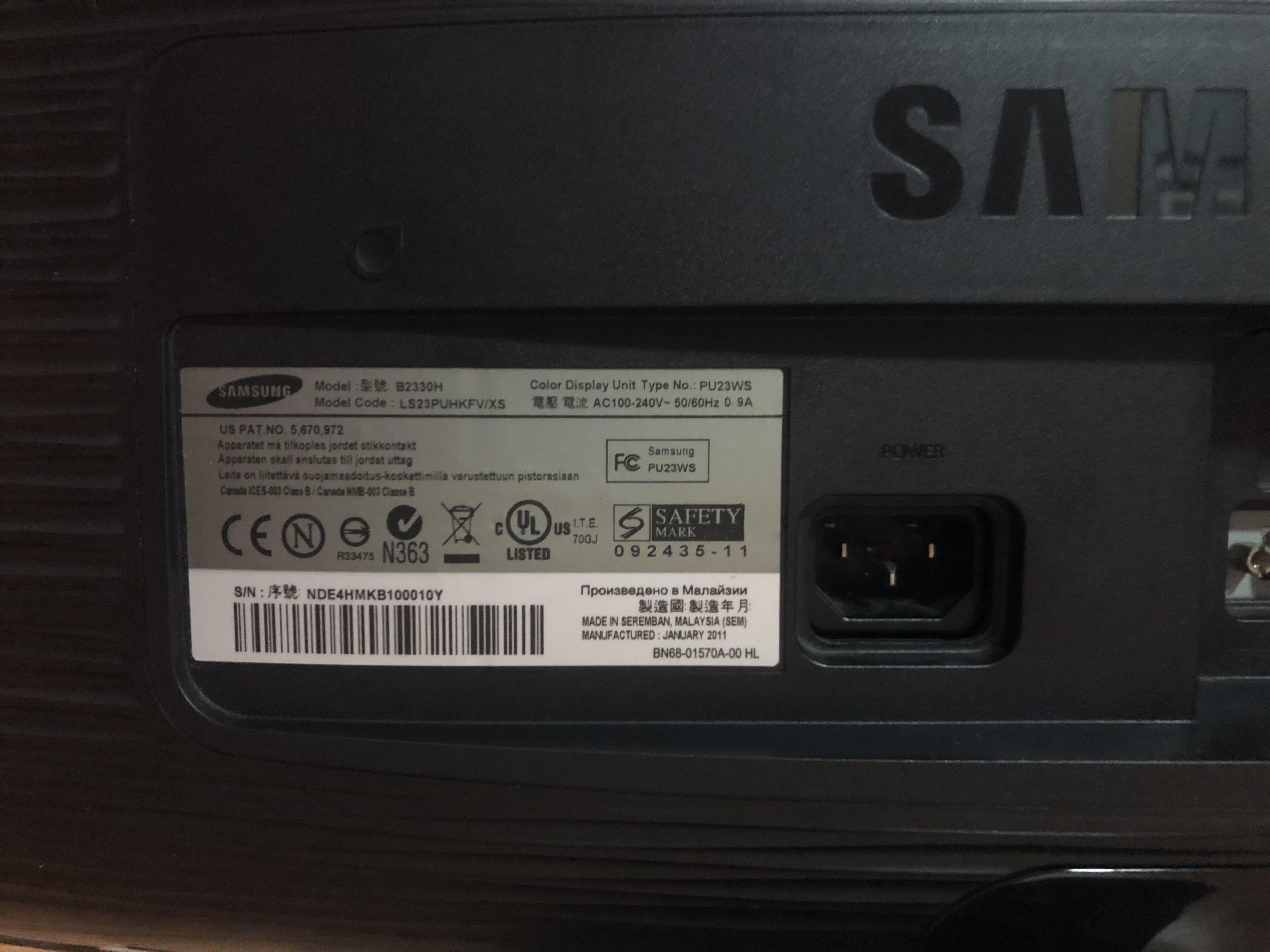 Samsung SyncMaster B2330, Computers & Tech, Parts & Accessories ...