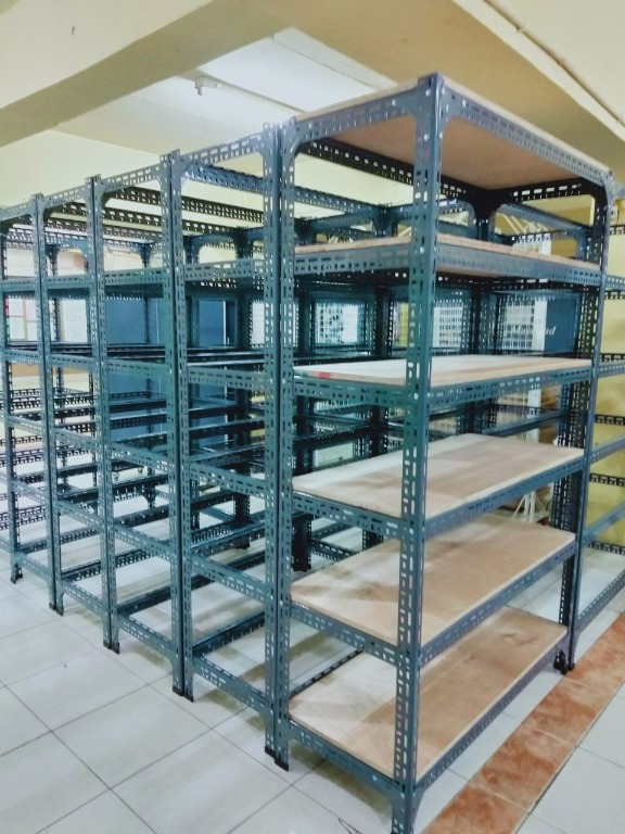 Steel Rack - Slotted angle bar Wood Shelve - Bolt and Nut, Furniture ...