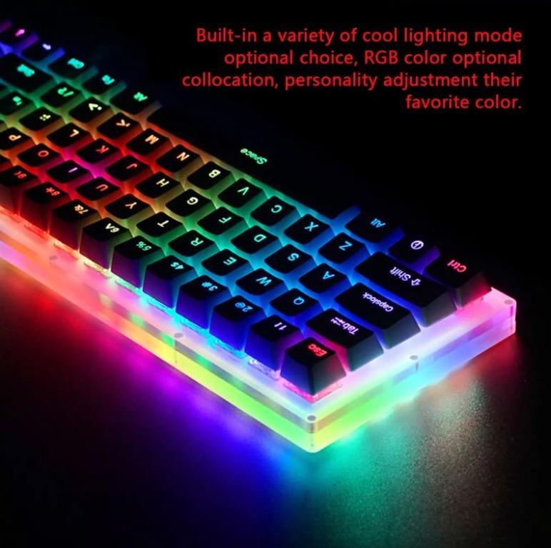 Womier K66 66Key Tyce-C Wired RGB Backlit Gateron Switch Mechanical ...