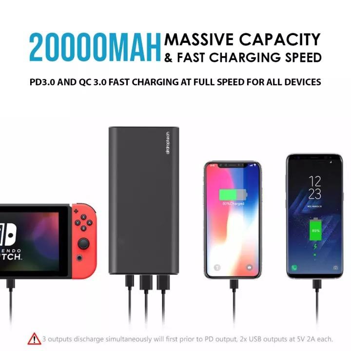 Airdroptech 20000mAh 100W PD Type C Power Bank, Mobile Phones & Gadgets ...