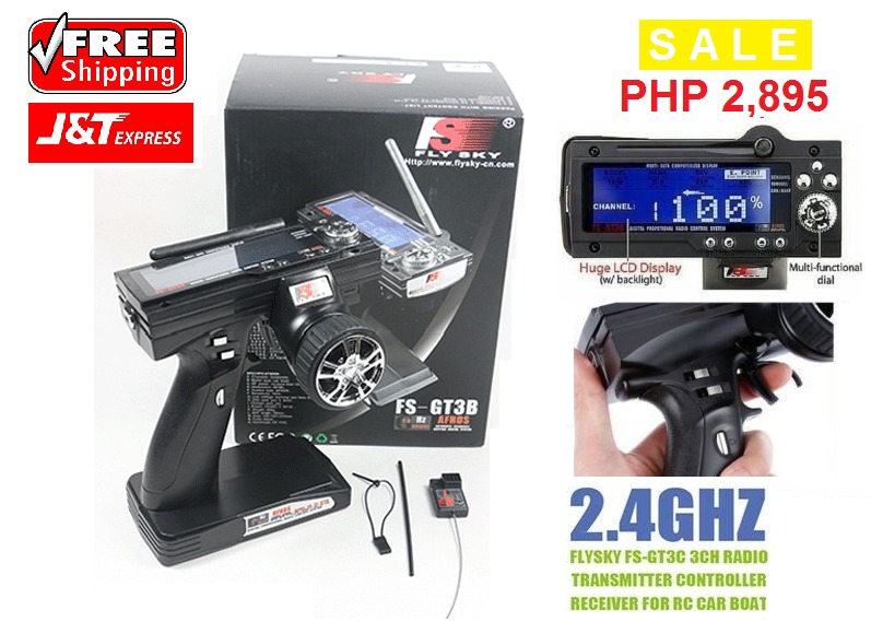 Flysky GT3B 2.4GHZ 3 Channel Digital Remote Control w/ Receiver ...