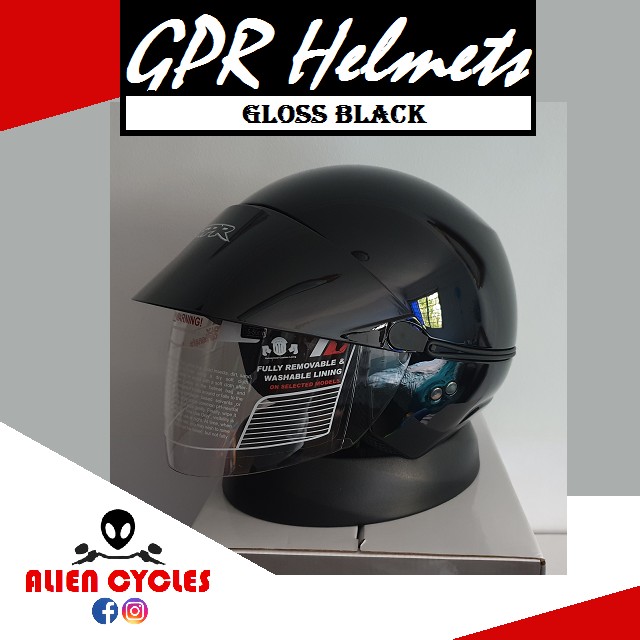 GPR Helmet - Gloss Black - Aerojet - PSB Approved - XL, Motorcycles ...