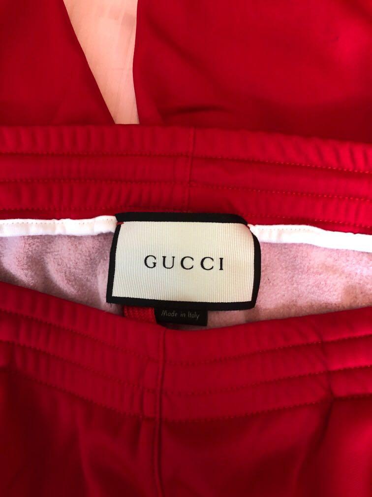Gucci red flare sweatpants, Men's Fashion, Bottoms, Jeans on Carousell
