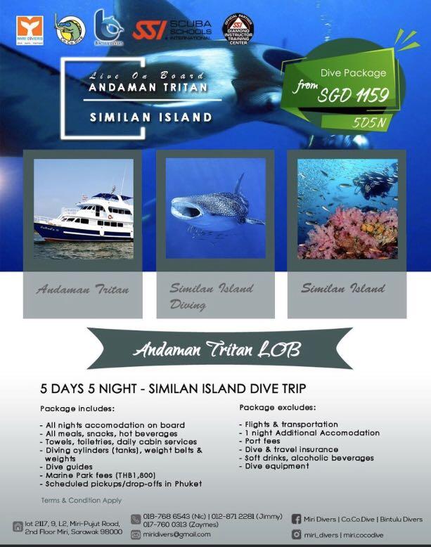 Liveonboard Dive to Similan!, Sports Equipment, Sports & Games, Water ...