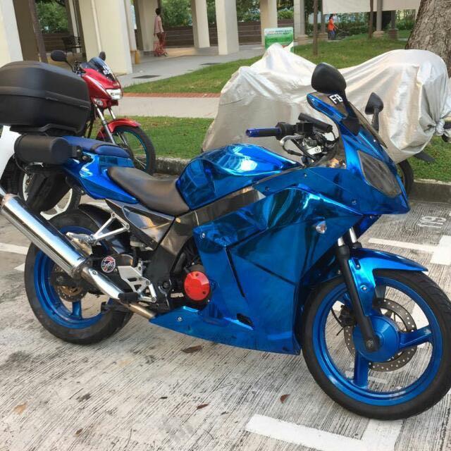 Series of blue chrome vinyl wrap stickers, Hobbies & Toys, Stationery ...