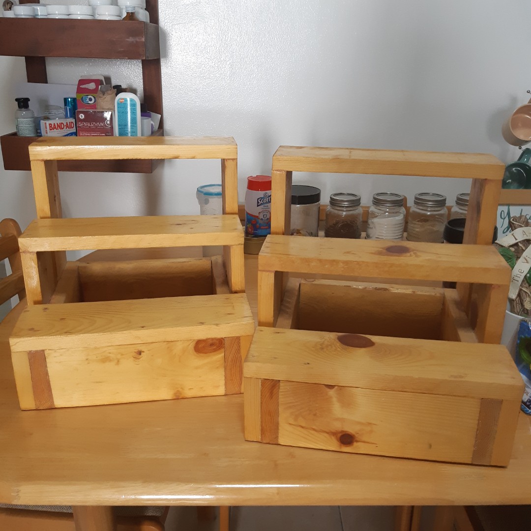 Stair-type display rack, Furniture & Home Living, Home Improvement ...