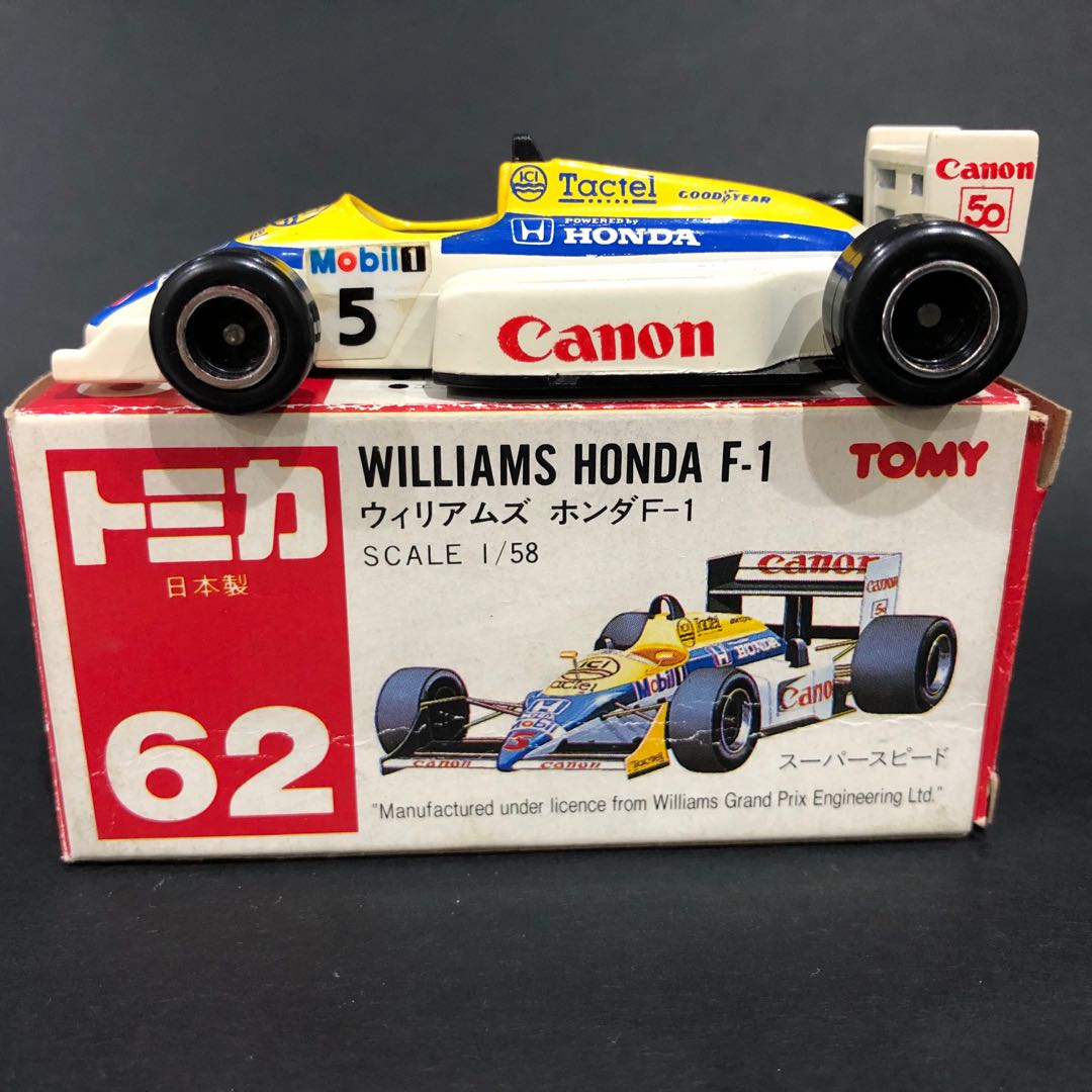 Tomica Full Set Honda Williams F1 #5 MIJ, Hobbies & Toys, Toys & Games ...