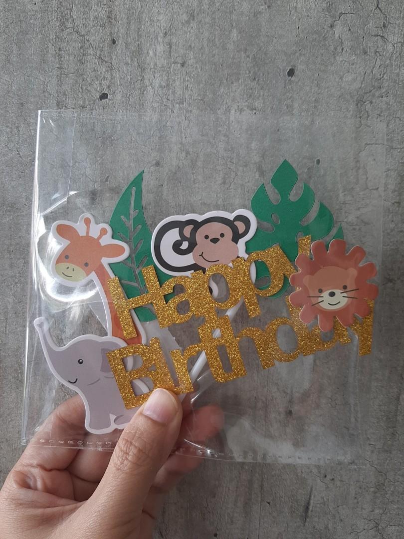 Topper - Safari animal cake topper happy birthday zoo toppers, Hobbies ...