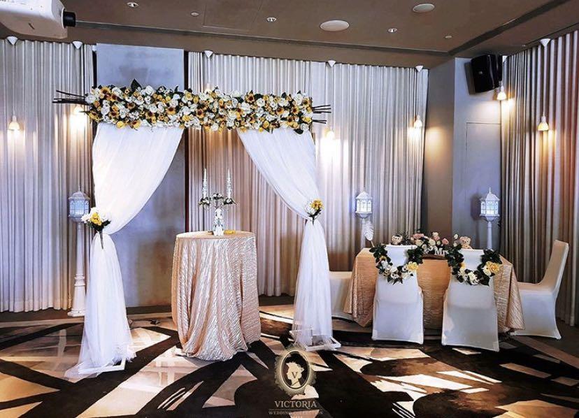 Wedding solemnisation decor floral arch, Hobbies & Toys, Occasions ...