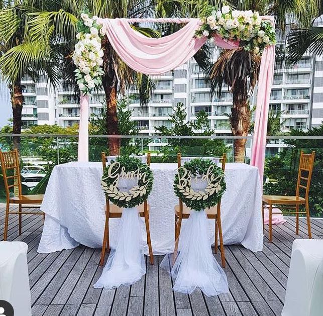 Wedding solemnisation decor floral arch, Hobbies & Toys, Occasions ...