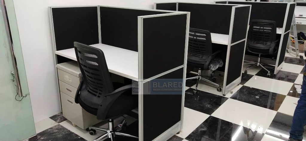 workstation. cubicles. metal rack. chairs. tables. office furniture (x ...