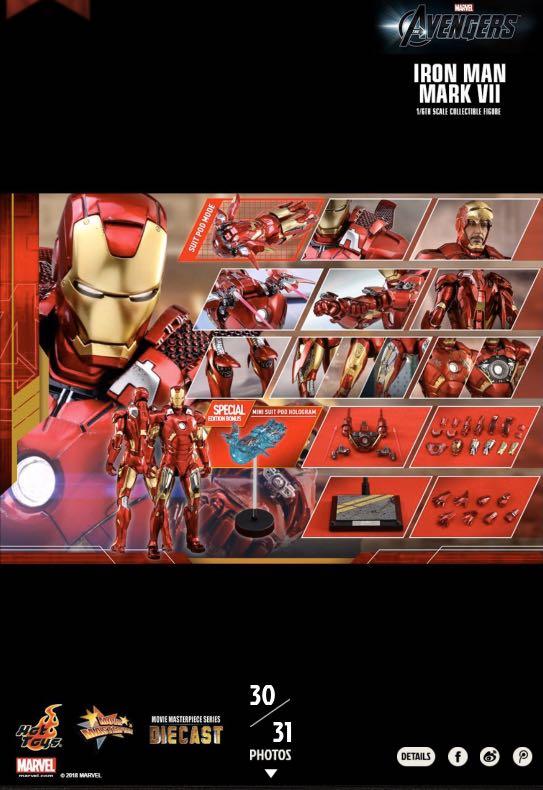 Hot Toys Iron Man Mark VII Mark 7 Special Edition, Hobbies & Toys, Toys ...