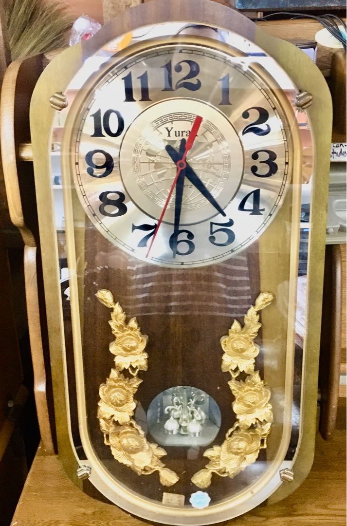 Japanese Antique Wall clock Yurak collection, Hobbies & Toys ...