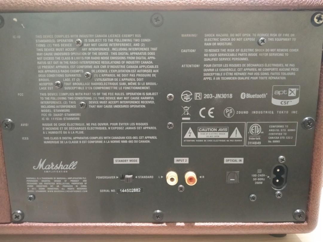 Marshall Stanmore Speaker, Electronics, Audio on Carousell