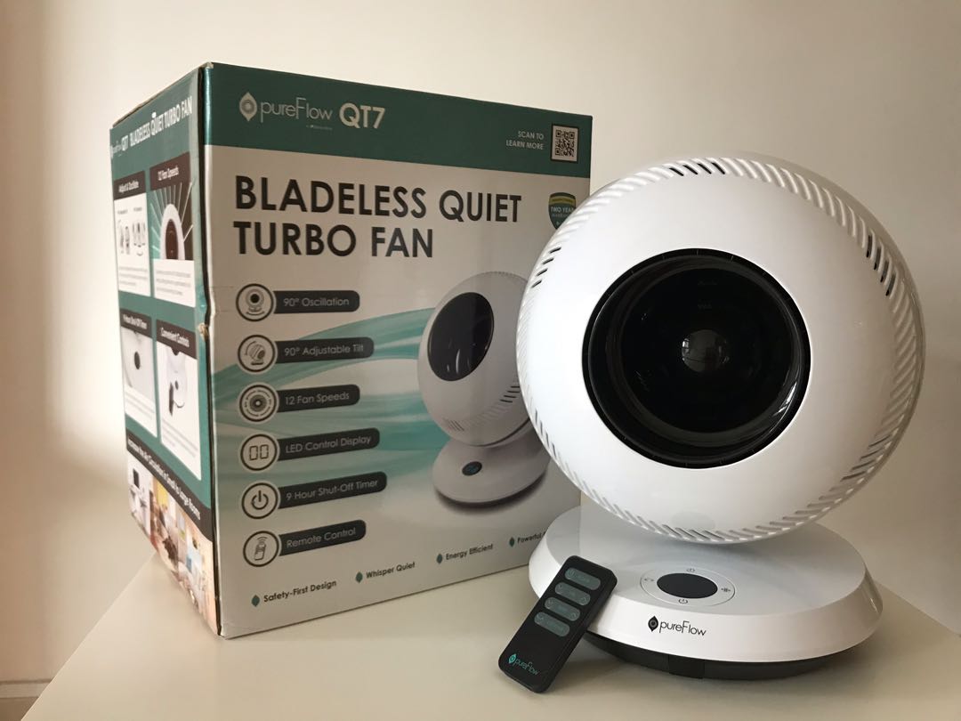 Pureflow QT7 Bladeless Quiet Turbo Fan, Furniture & Home Living ...