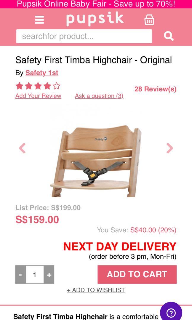 Safety First Timba Highchair baby chair, Babies & Kids, Infant Playtime ...