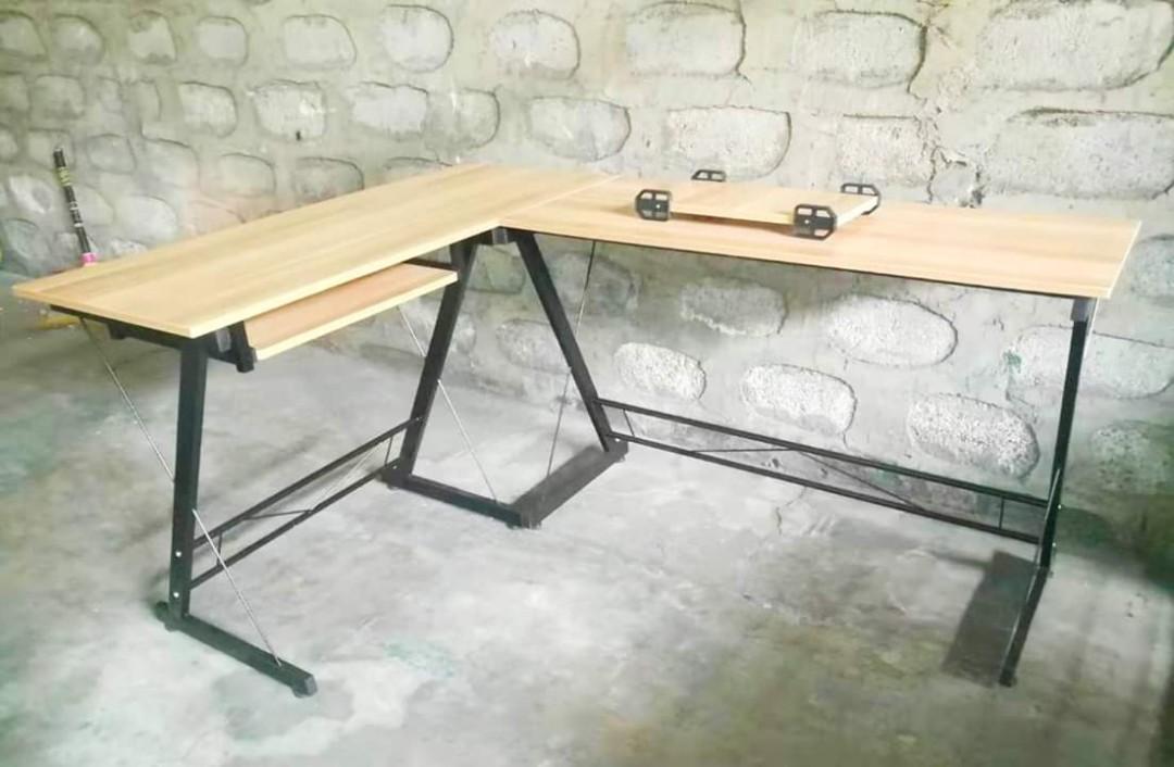 L-shaped table | Corner desktop table | L-shape computer table | L ...