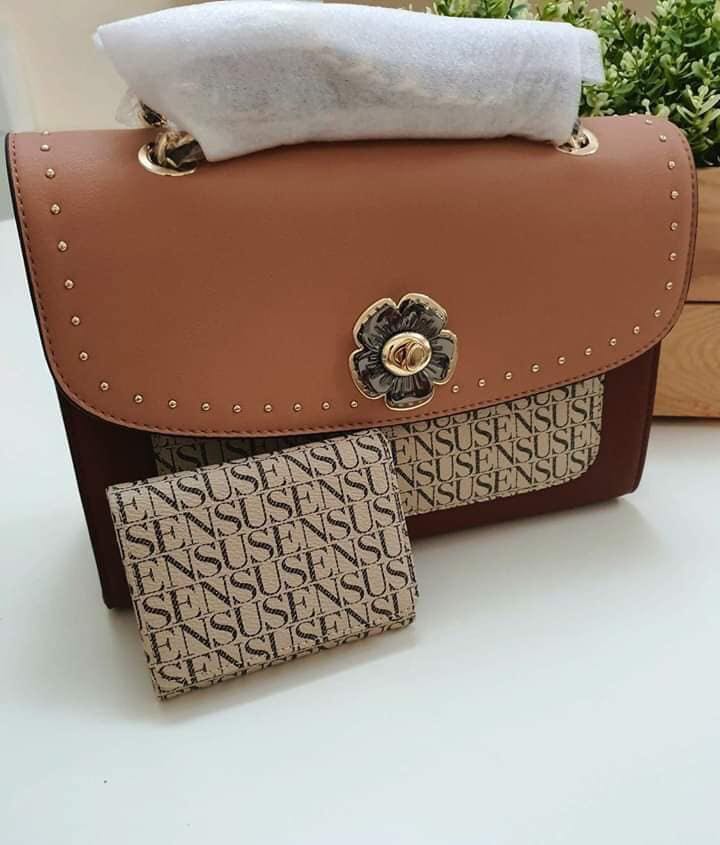 Susen 2 way chain bag (Brown), Women's Fashion, Bags & Wallets, Cross ...