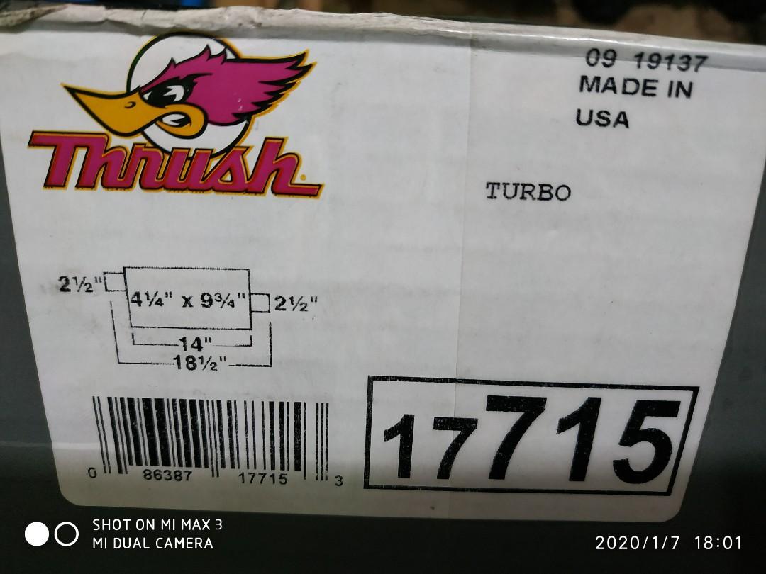 Thrush Turbo muffler, Car Parts & Accessories, Mufflers and Exhaust ...