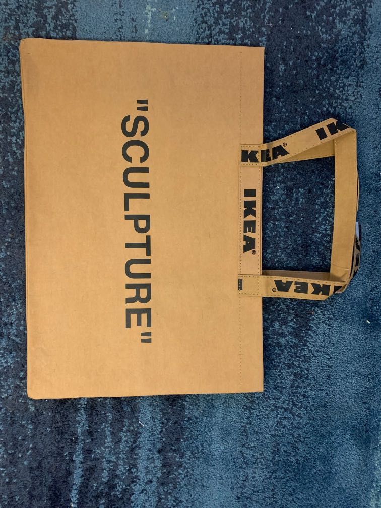 Virgil Abloh X IKEA MARKERAD large shopping bag, 名牌, 手袋及銀包 - Carousell