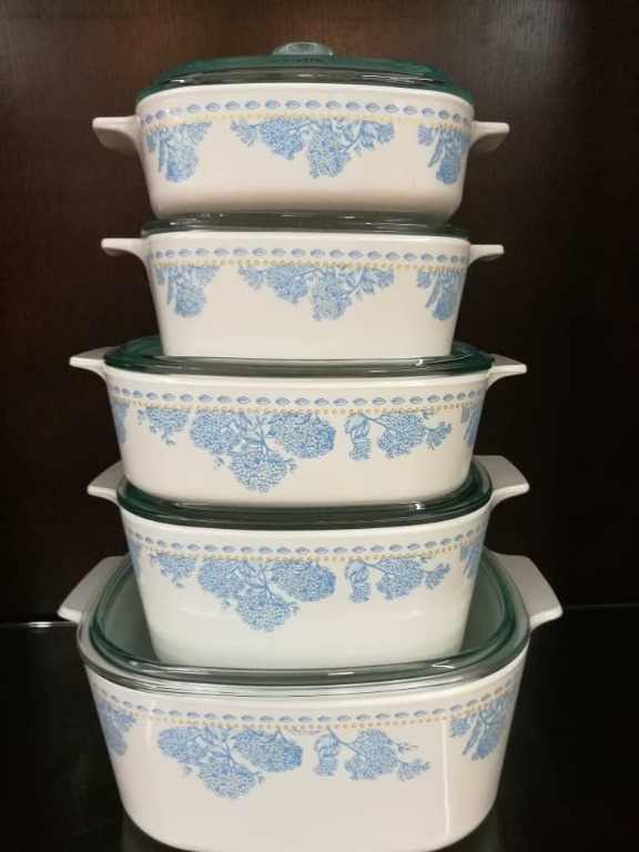 CorningWare Hydrangea Stovetop Pyroceram Casserole (1L, 1.5L, 2L, 3L ...