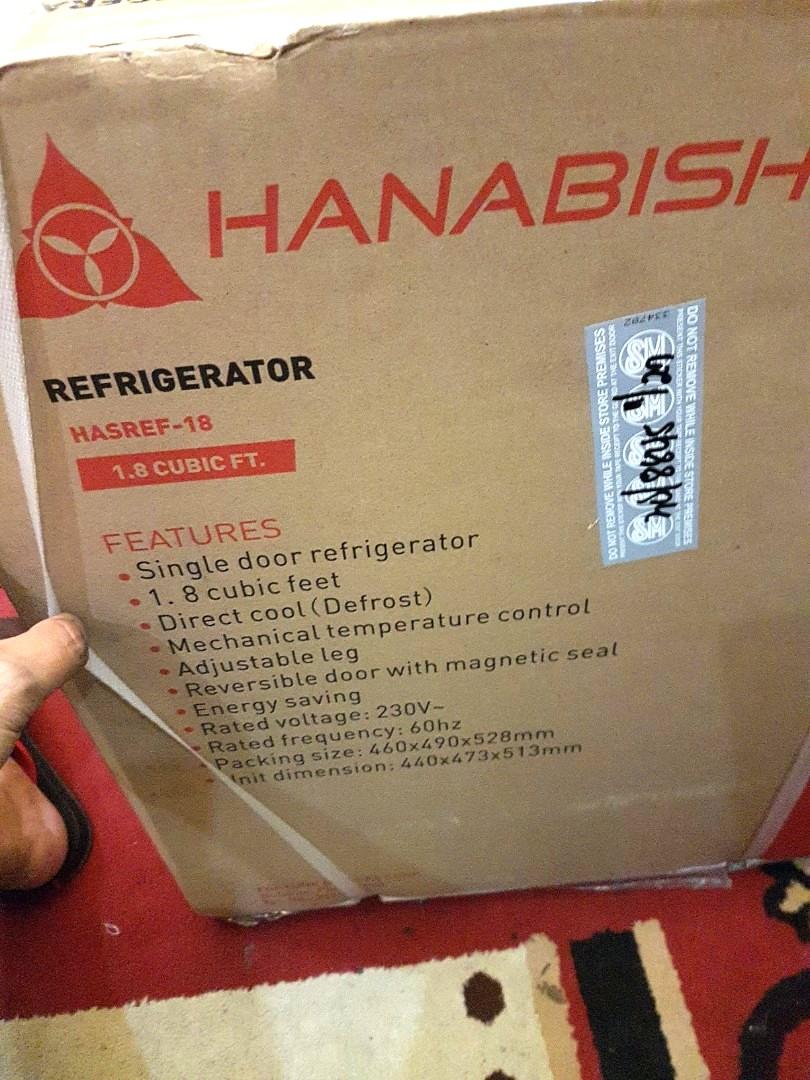 Hanabishi Personal Ref (HASREF-18), TV & Home Appliances, Kitchen ...