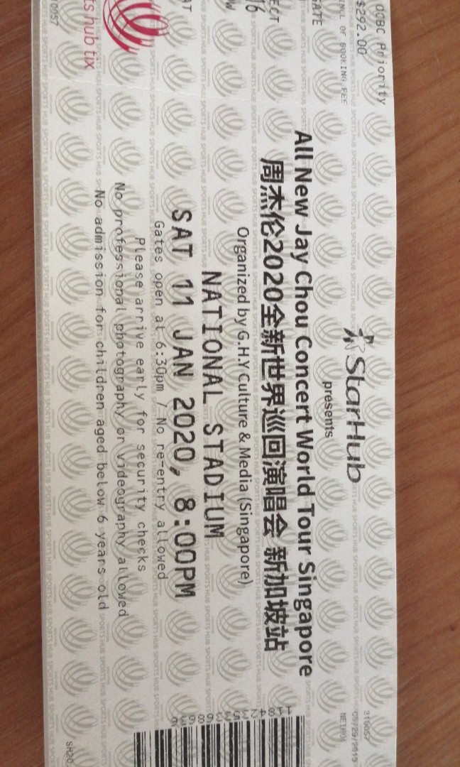 Jay Chou world tour concert tickets X 1, Tickets & Vouchers, Event ...