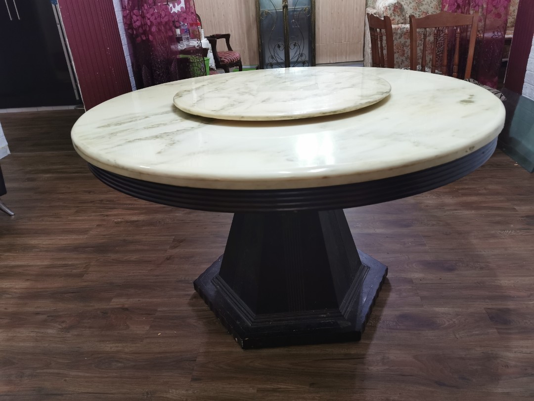 Round Marble Table, Furniture & Home Living, Furniture, Tables & Sets ...