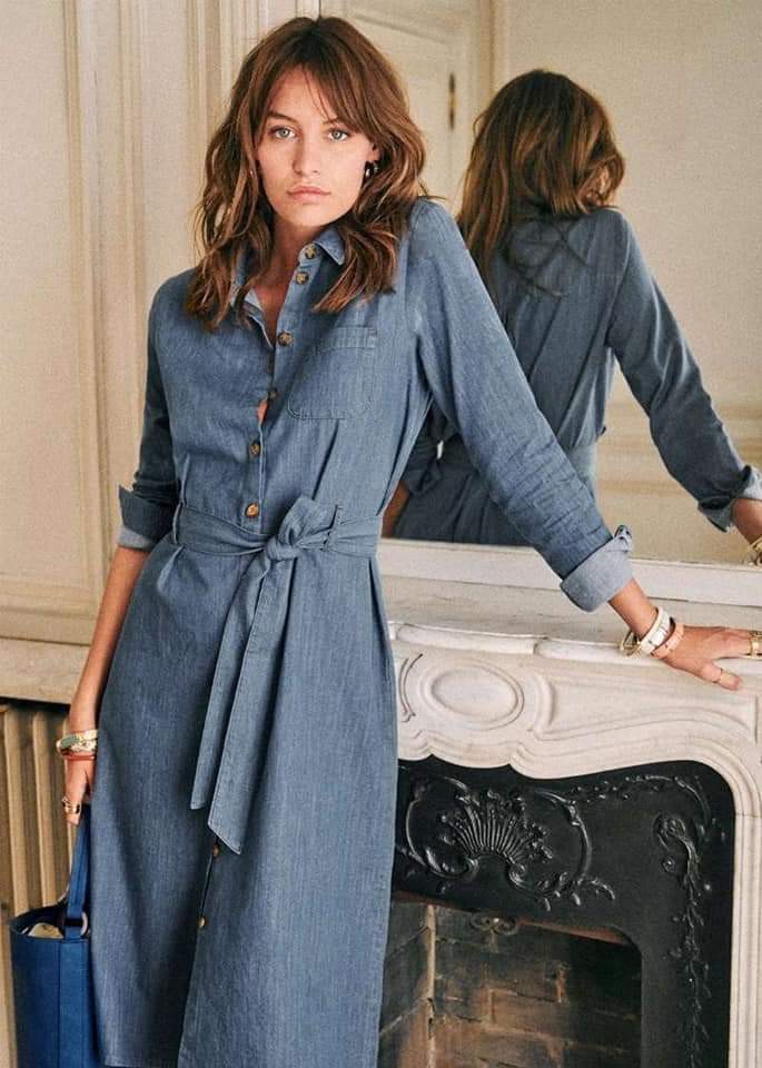 SOFT DENIM DRESS, Women's Fashion, Dresses & Sets, Dresses on Carousell