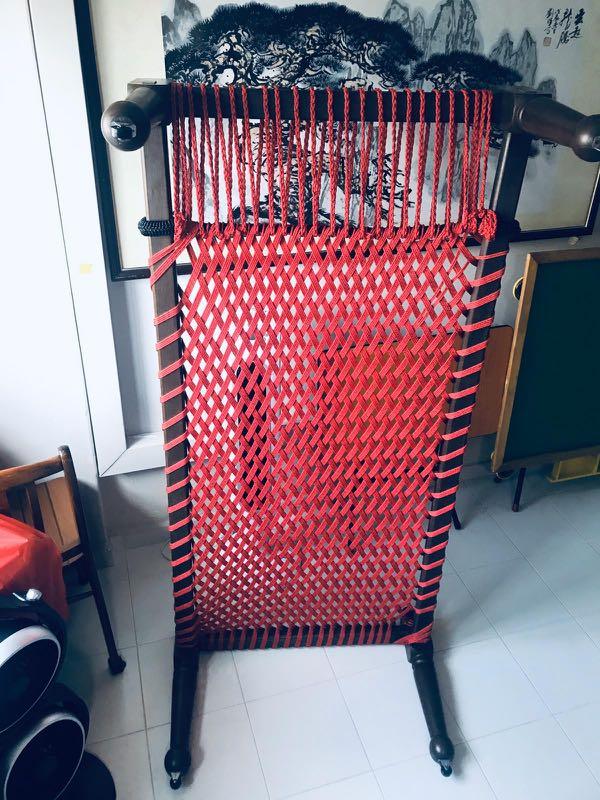 Solid wood frame string bed, Furniture & Home Living, Furniture, Bed ...