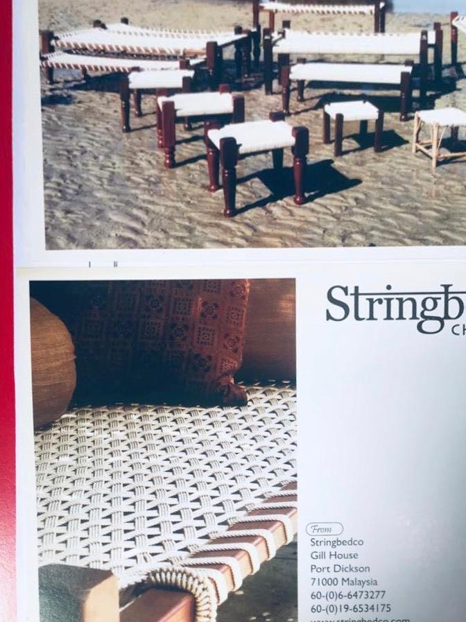 Solid wood frame string bed, Furniture & Home Living, Furniture, Bed ...