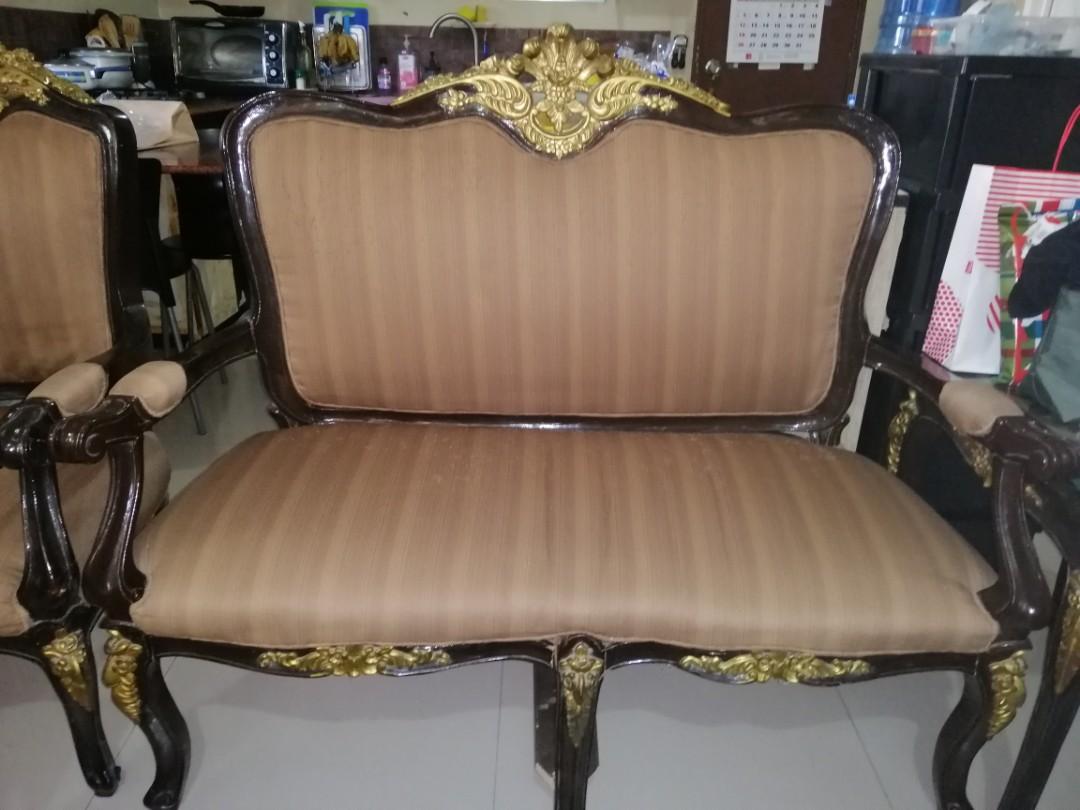 Custom-Made Wood Carved 6 piece Sala Set (USED), Furniture & Home ...
